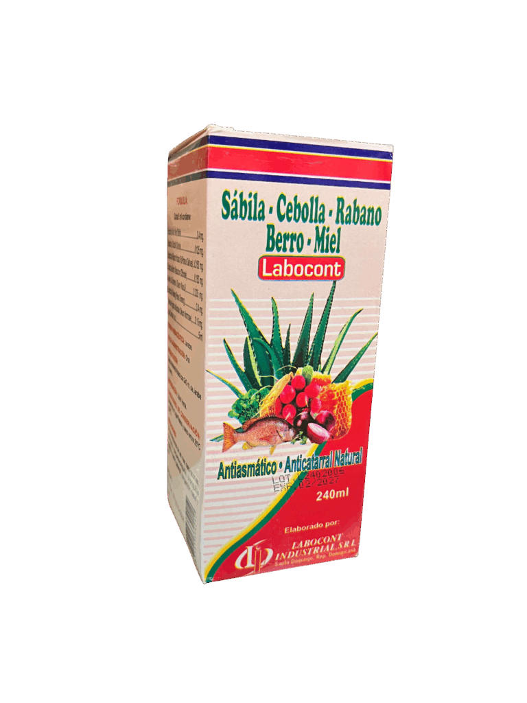 Sábila Cebolla Rábano Berro y miel jarabe Labocont – Distribuidora ...